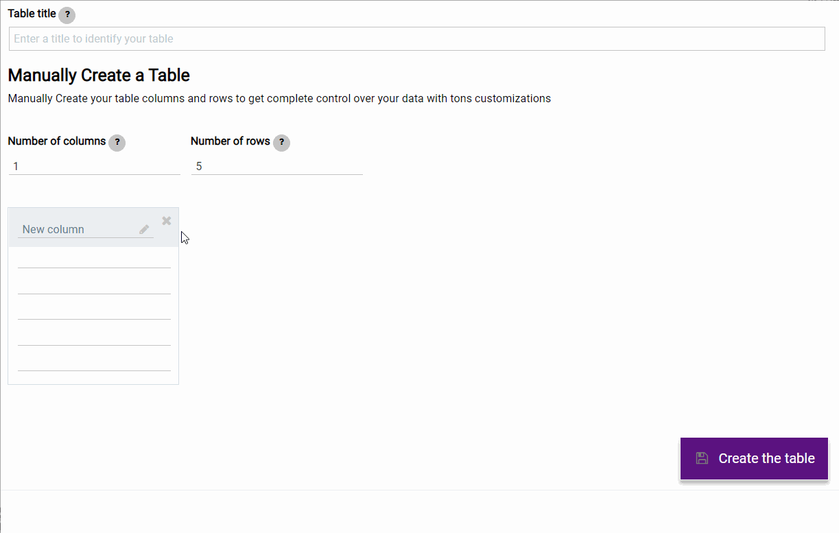 Different Column Types PubyDoc Data Tables And Charts WordPress Plugin