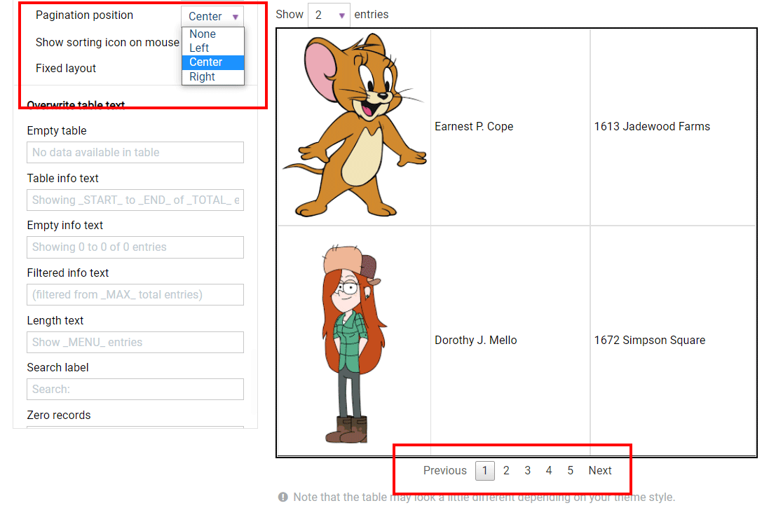 Pagination Pubydoc Data Tables And Charts Wordpress Plugin