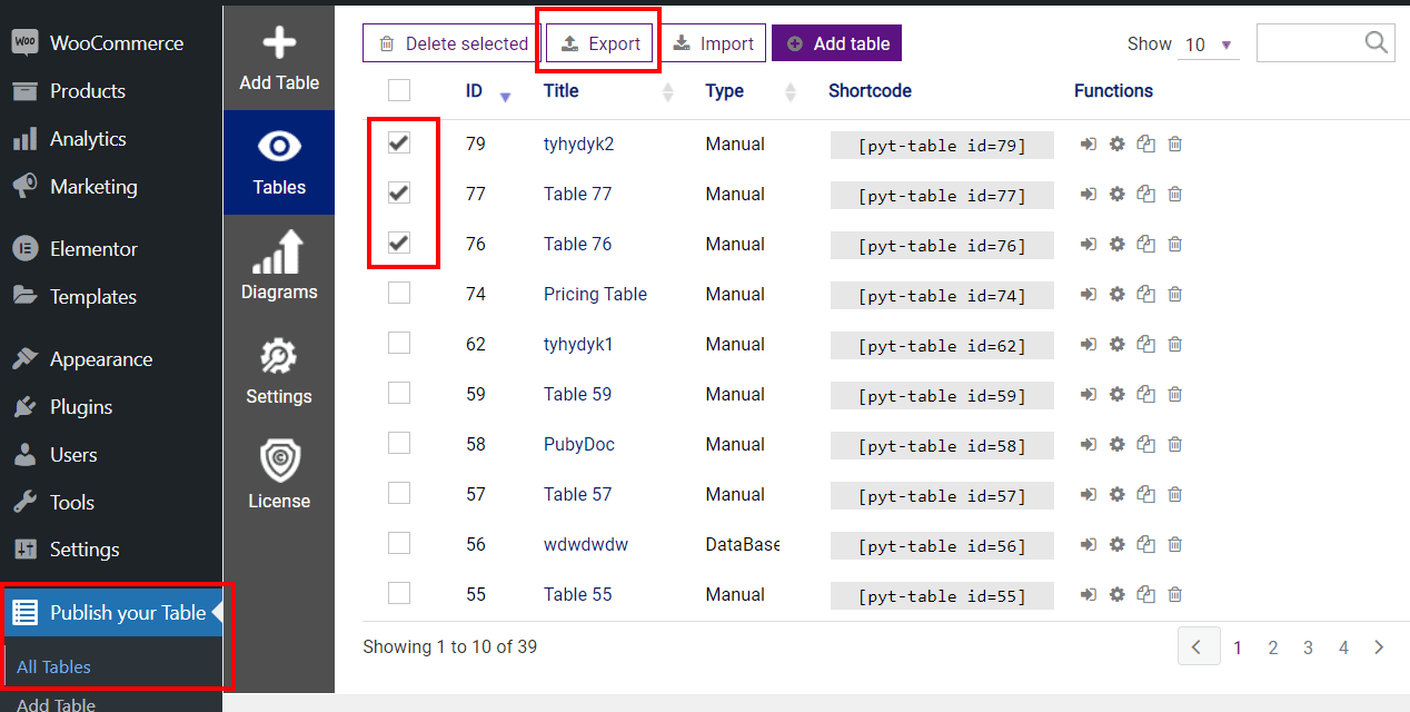Export Data in SQL - PubyDoc - Data Tables and Charts WordPress Plugin